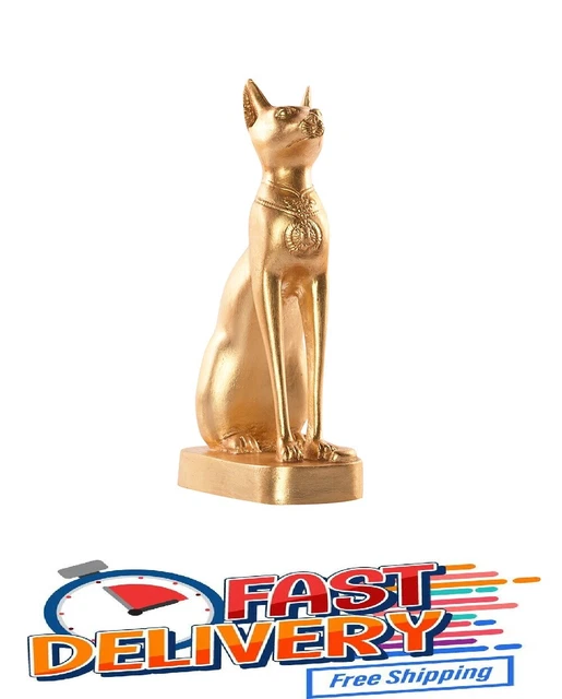 THE ANCIENT EGYPTIAN Golden Bastet Statue Certified Museum Reproduction ...