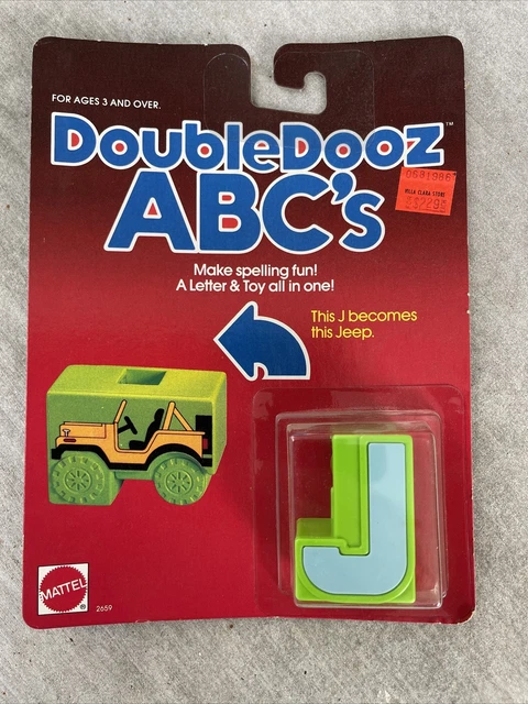 MATTEL DOUBLE DOOZ ABC's Transforming Blocks Letter J Jeep New Vintage ...