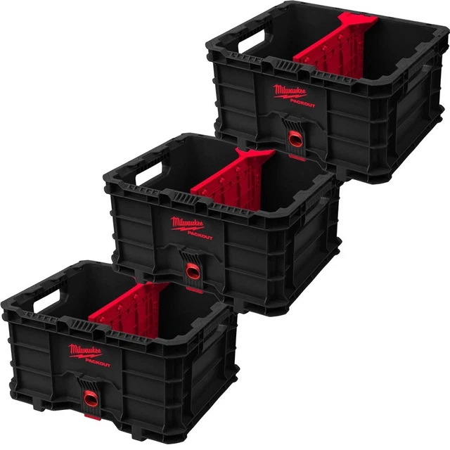 MILWAUKEE PACKOUT CRATE & Divider - 3 x Pack of Crates £249.99 ...