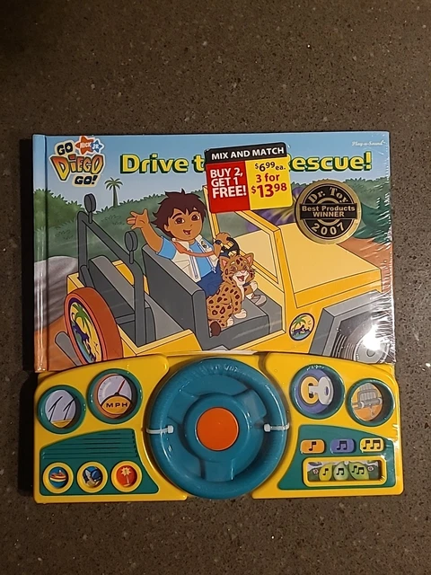 NOS VINTAGE GO Diego Go. Drive To The Rescue Interactive Book NEW ...