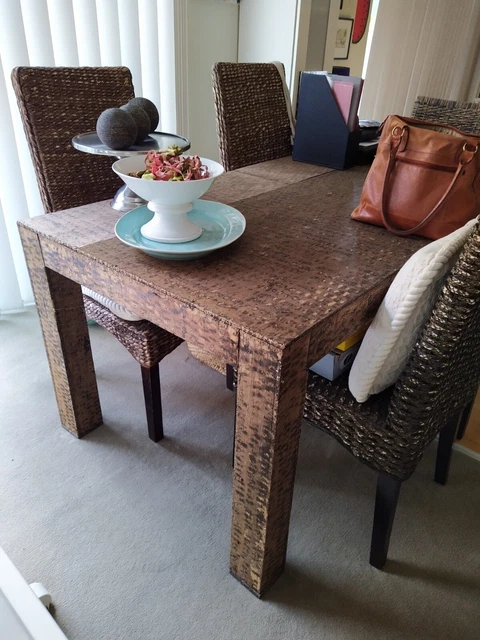 DINING TABLE, RUSTIC, Rough Timber Work Table Solid & Lightweight EUR 9 ...