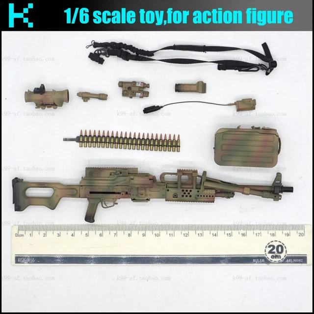 FUSIL PECHENEG ÉCHELLE A27-49 échelle 1/6 DAMTOYS 78092 RUSSE SPETSNAZ ...