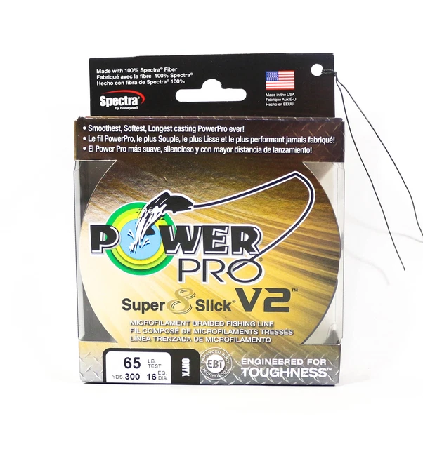 POWER PRO SUPER 8 Slick Version 2 Spectra Line 65 lb par 300yds Onyx ...