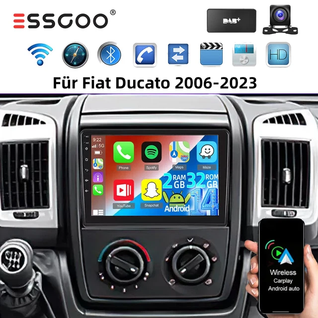 FÜR FIAT DUCATO 2006-2023 DAB+ Android 14 Autoradio Navi GPS Wifi BT FM ...
