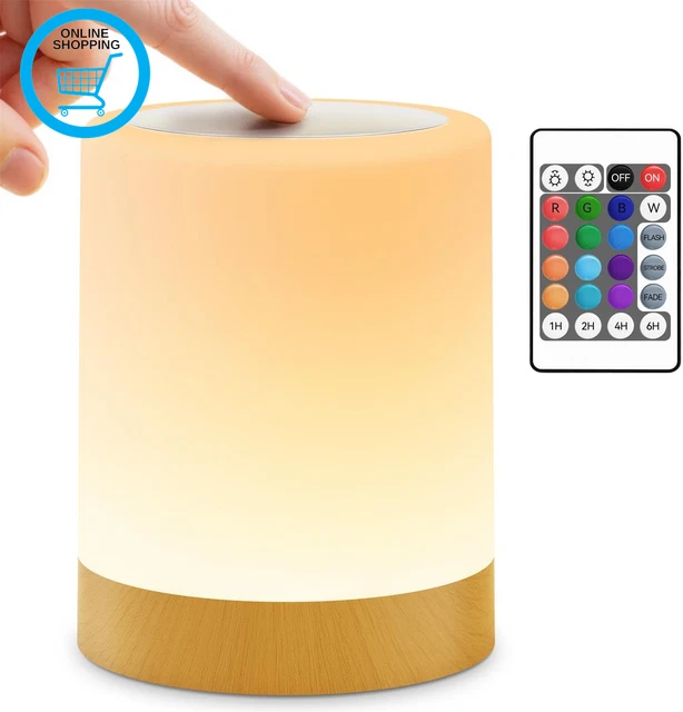 NIGHT LIGHT, RECHARGEABLE Table Lamp, Touch, Remote Control, 3000Mah £ ...