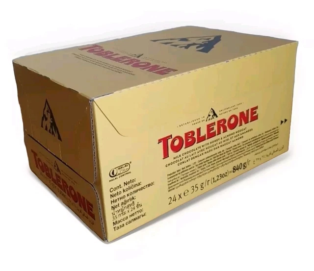 TOBLERONE MILK CHOCOLATE Standard Bars 24x35g Full Box £17.99 - PicClick UK