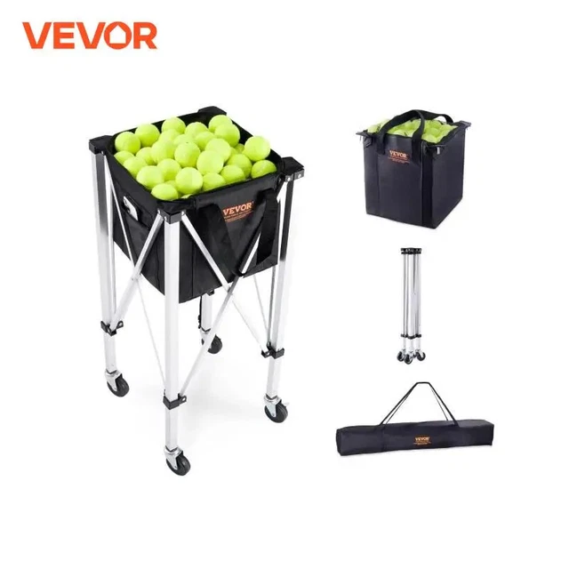 VEVOR FOLDABLE TENNIS Ball Cart - Portable Trolley for 150/180 Balls ...