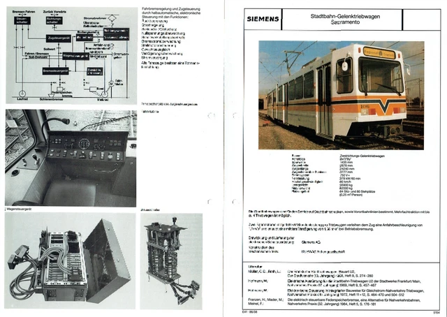 SIEMENS DATENBLATT STADTBAHN Gelentriebwagen U2a Regional Transit ...