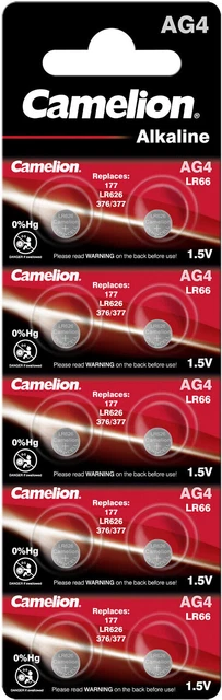 100X CAMELION ALKALINE button cell AG4 LR66 LR626 377 1.5 V (10x ...