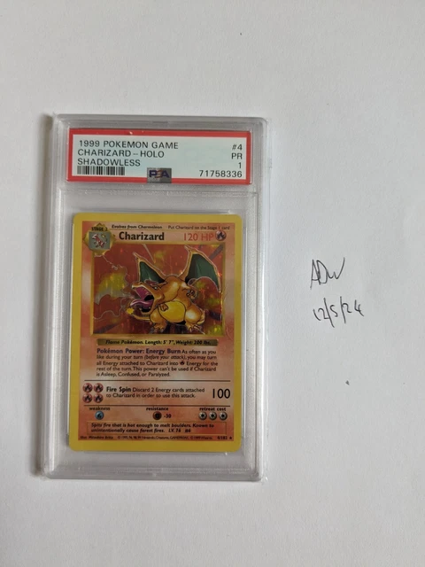 POKEMON BASE SET 1999 Charizard 4/102 Shadowless PSA 1 EUR 361,78 - PicClick DE