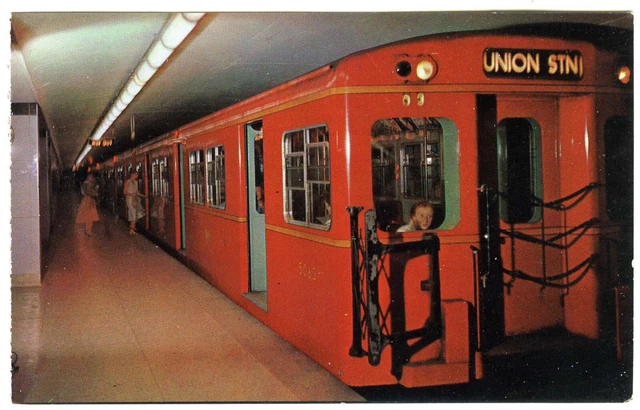 1960S POSTCARD SUBWAY Train at Station Platform Toronto Underground ...
