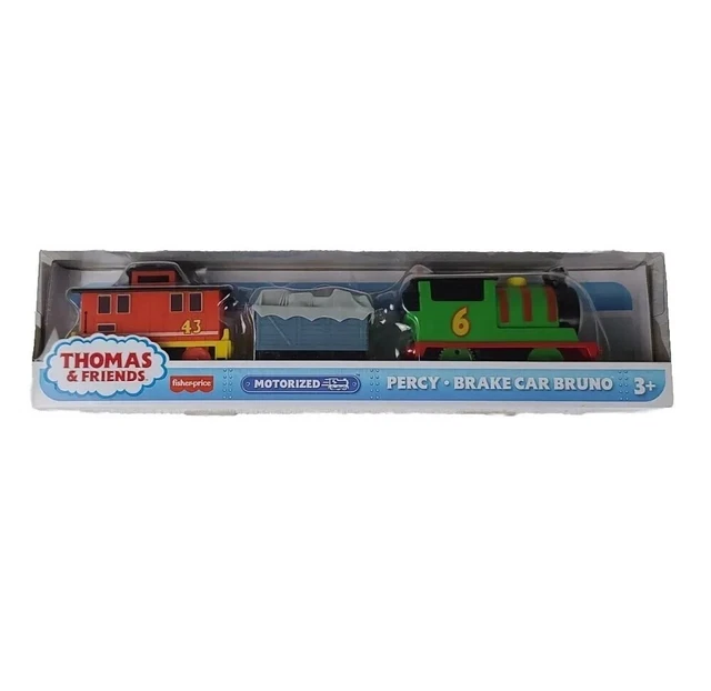 THOMAS AND FRIENDS Motorized Train Percy And Brake Car Bruno Engine ...