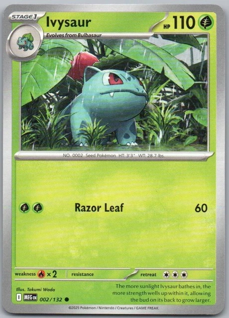 IVYSAUR 002/ME01 POKÉMON TCG Mega Evolution NM Single Multiple $1.25 ...