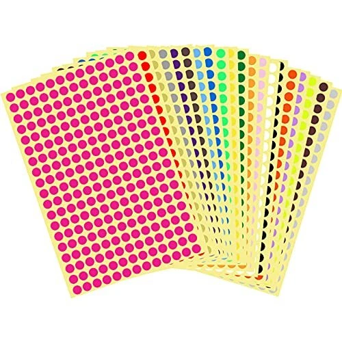 GOMMETTES AUTOCOLLANTES RONDES Pastille Couleur Autocollante 20 ...