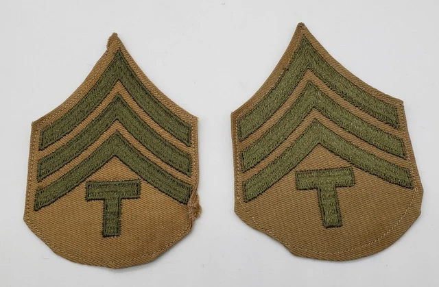 WW2 US ARMY Rank Insignia First Sergeant 1st grade Sgt Chevron Set Patch Uniform EUR 18,84 ...