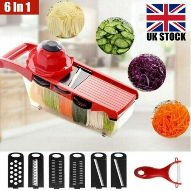6 IN 1 Vegetable Chopper Mandoline Fruit Slicer Julienne Cutter With ...