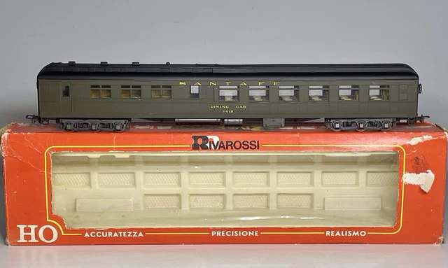RIVAROSSI 2732 USA HO Heavyweight Pullman Dining Railroad Car Santa Fe ...