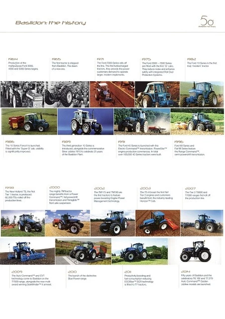 FORD NEW HOLLAND Tractor History Basildon 50 years BROCHURE/POSTER ...