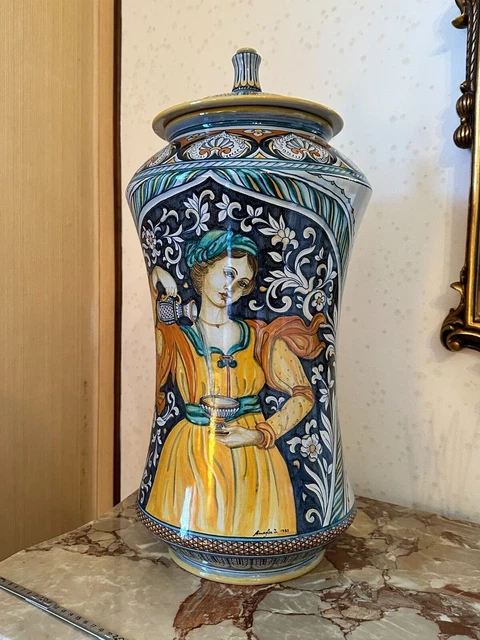 VASO IN CERAMICA Maiolica di Deruta manifattura Binaglia EUR 450,00 ...