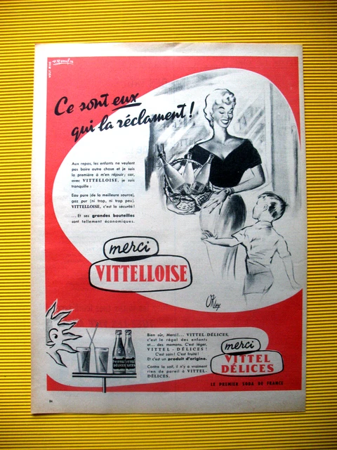 PUBLICITE DE PRESSE Vittelloise Eau Gazeuse Enfant Illustration O'kley ... PUBLICITE DE PRESSE Vittelloise Eau Gazeuse Enfant Illustration O'kley ...