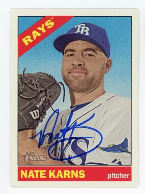 CARTE BASEBALL SIGNÉE Auto Topps Heritage 2015 Nate Karns Tampa Bay ...