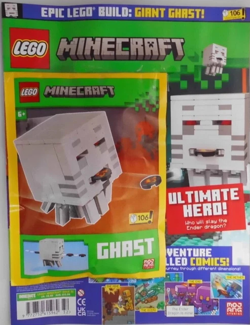 LEGO MINECRAFT MAGAZINE #32 2025 Ultimate Hero! + Giant ghast epic Lego ...