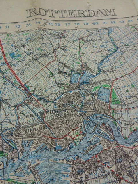 ORIGINAL WW2 BRITISH Army map of THE NETHERLANDS entitled "ROTTERDAM" £ ...