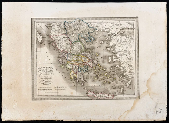 1827 - ANCIENT Greece - Geographic Map - By Vivien - Ancient Engraving ...
