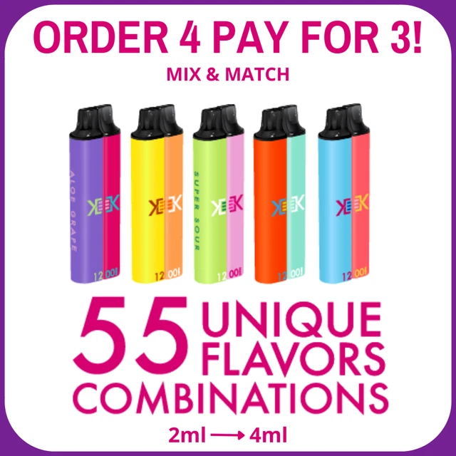 KLIK KLAK DUAL Disposable Vape Pen 20mg Nic Salt 600Puff ecig Bars Pod ...