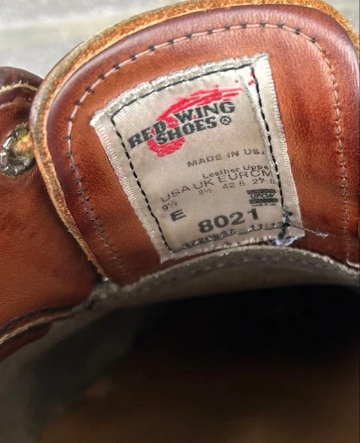 RED WING Men's US9.5 E SuperSole Oxford Work Shoes 8021 Brown Leather £ ...