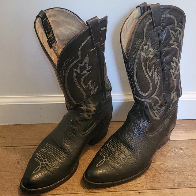 MORGAN AND MILLER Western Cowboy Boots Mens Size 9 D Black Leather £75. ...