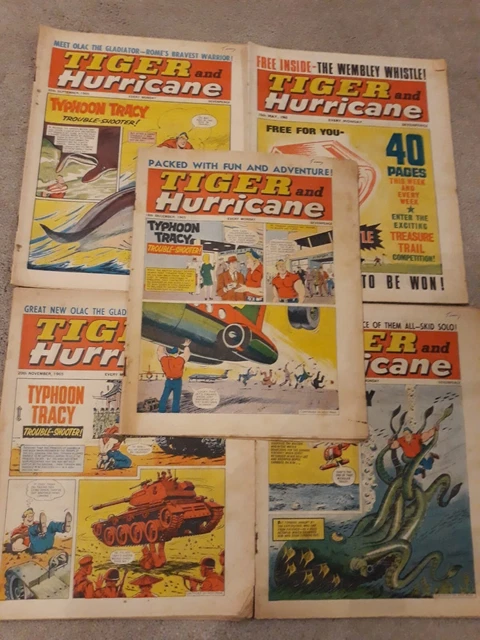 VINTAGE TIGER AND Hurricane Comics, 5 Copies, 1965, Good Condition £5. ...