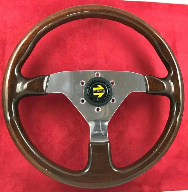 GENUINE MOMO VELOCE 350mm wood rim steering wheel. Dated 1988. 309 ...