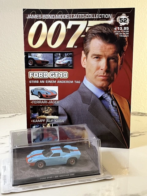 JAMES BOND MODEL Car Collection No. 52 Ford GT 40 with Booklet Original ...