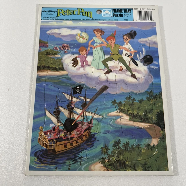 VINTAGE PETER PAN Walt Disney Golden Frame Tray Puzzle #4165 £12.72 ...