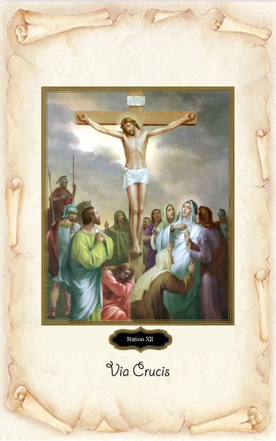 SANTINO HOLY CARD VIA CRUCIS STAZIONE 12 tipo pergamena EUR 2,00 ...