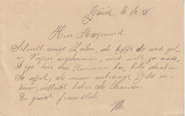 ENTIER POSTAL écrite mais non envoyée au départ de GENEVE EUR 5,00 ...