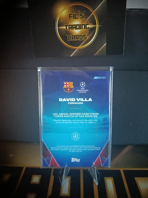 TOPPS MATCH ATTAX 2025/26 2026 David Villa - FC Barcelona UCL Medal ...