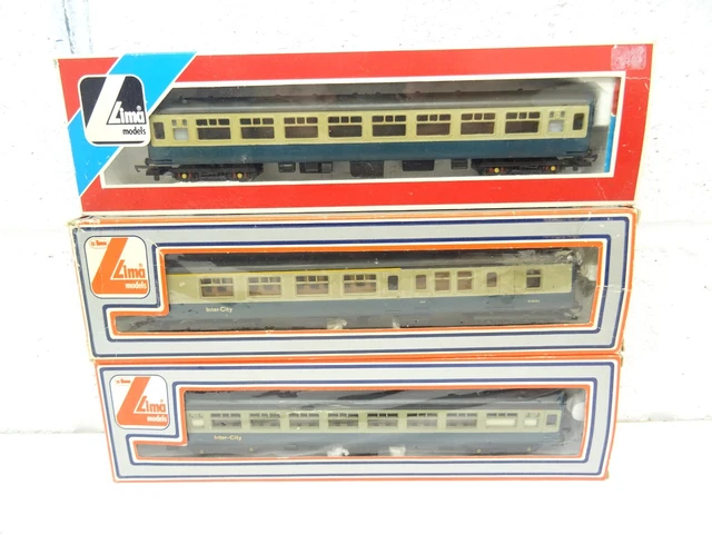 OO GAUGE LIMA Br Mk2 Blue/Grey Coaches X 3 (Look) Boxed £28.95 ...