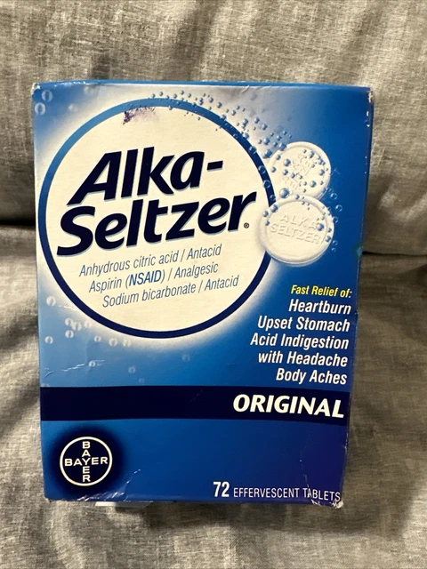 ALKA-SELTZER ORIGINAL ANTACID Relief Effervescent Tablets 72 Count 6/25 ...