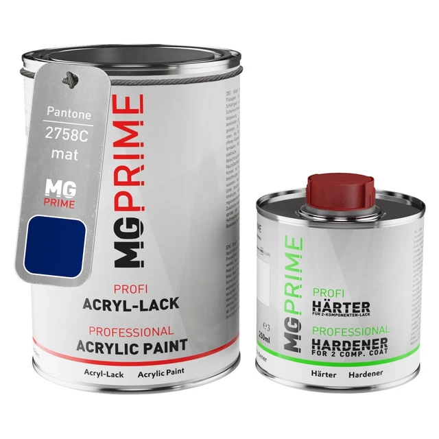 PANTONE 2758C BLUE mat peinture acrylique 1,5 Litres 1500 ml durcisseur ...