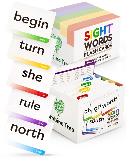 SIGHT WORDS FLASH Cards Kindergarten to 4th Grade - 600 Words from ...