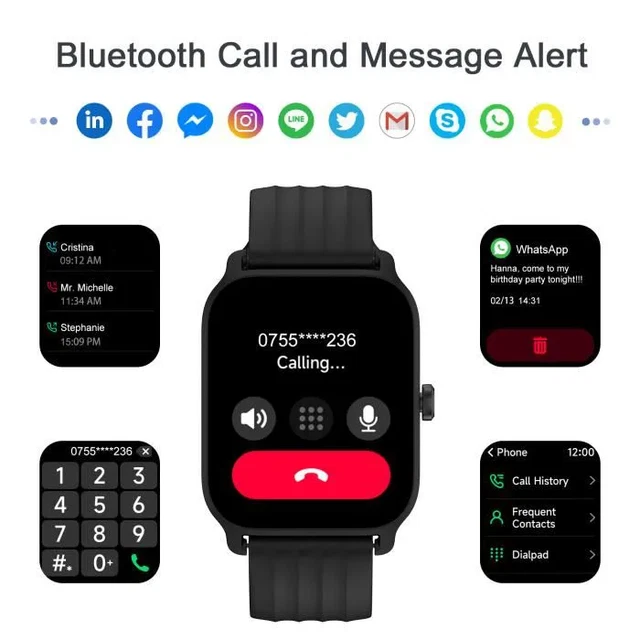 BLUETOOTH SMARTWATCH ARMBAND Pulsuhr Fitness Tracker für Herren Damen ...