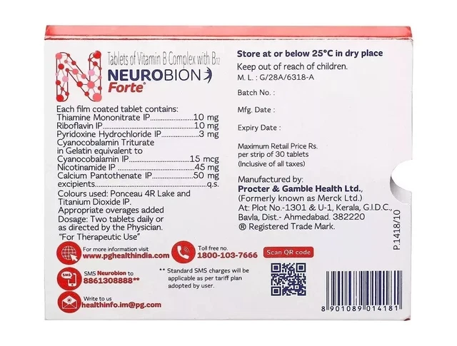 NEUROBION FORTE 120 tablets vitamin B complex with B12 free shipping" £ ...