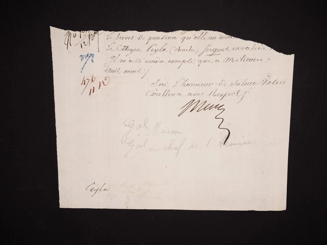 JACQUES-FRANÇOIS DIT ABDALLAH Menou - Signature autographe [Napoléon ...