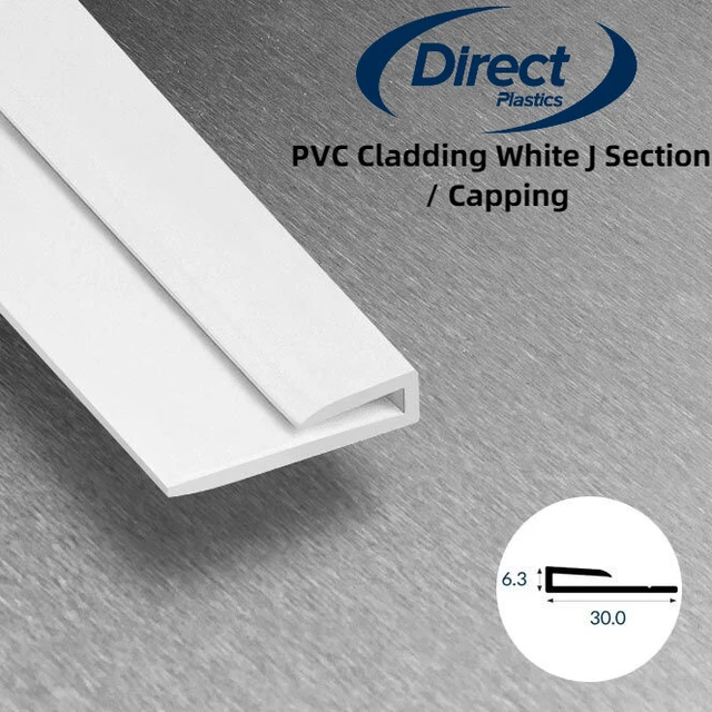 PVC CLADDING J Section / Capping Strip - 2440mm / 8ft Long £6.99 ...