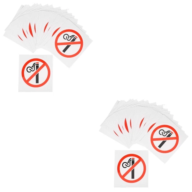 40 PCS SELF-ADHESIVE No Smoking Sign Stickers Smoking Notice Sticker No ...
