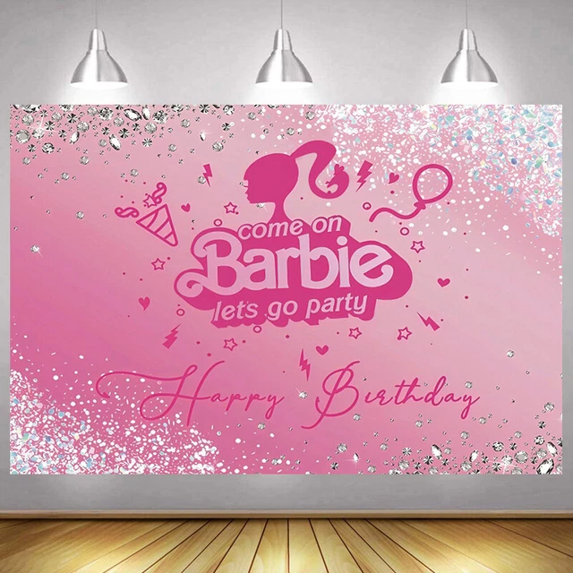 BARBIE BACKDROP GIRLS Happy Birthday Party Photo Background Banner ...