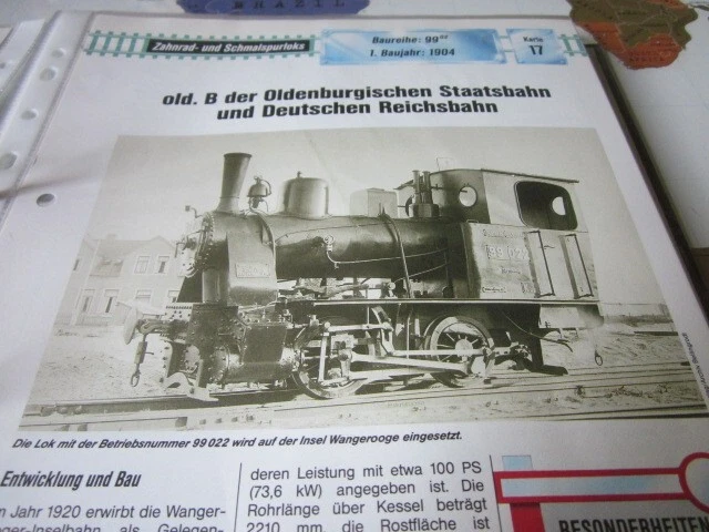 DEUTSCHE DAMPFLOK & Risszeichnung Z17 old B oldenburgische Staatsbahn BR 99.02 EUR 4,86 ...