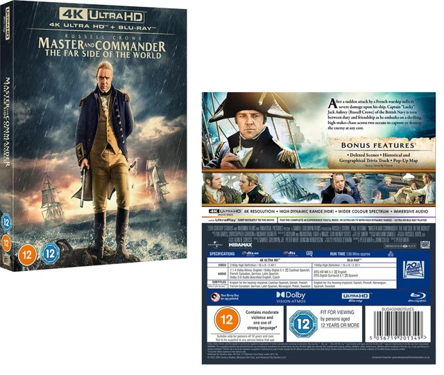MASTER AND COMMANDER (2003): Russell Crowe - NEW Eu RgFree 4K UHD + BLU ...